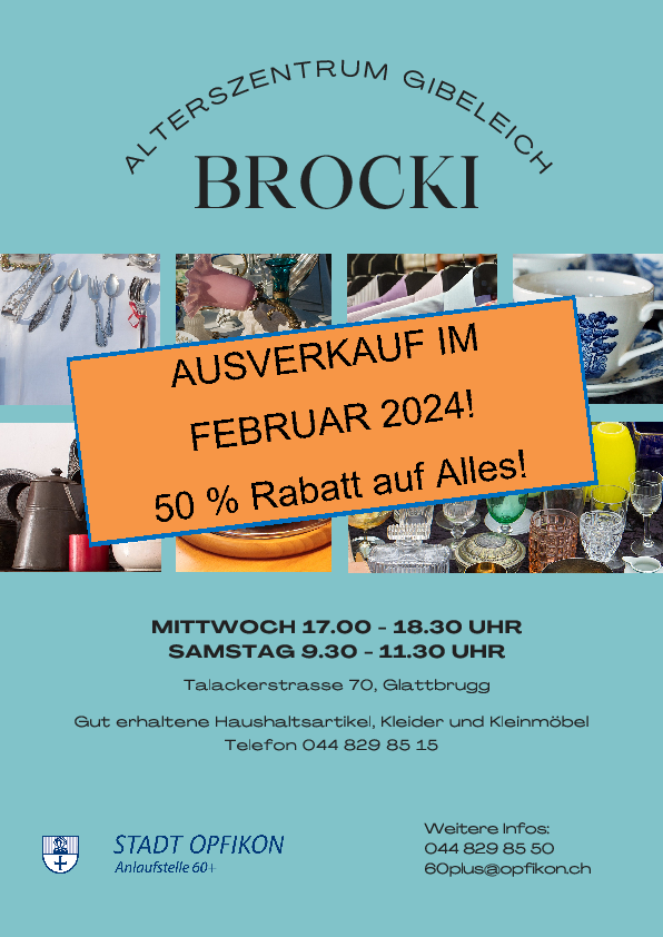 Brocki - Ausverkauf im Februar 2024 - Stadt Anzeiger Opfikon